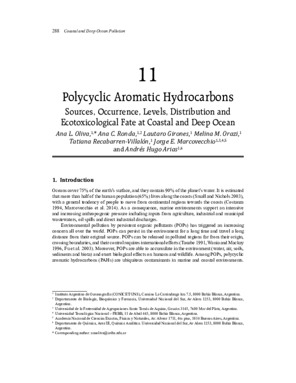 (PDF) Chapter 11. Polycyclic Aromatic Hydrocarbons Sources, Occurrence, Levels, Distribution and ...