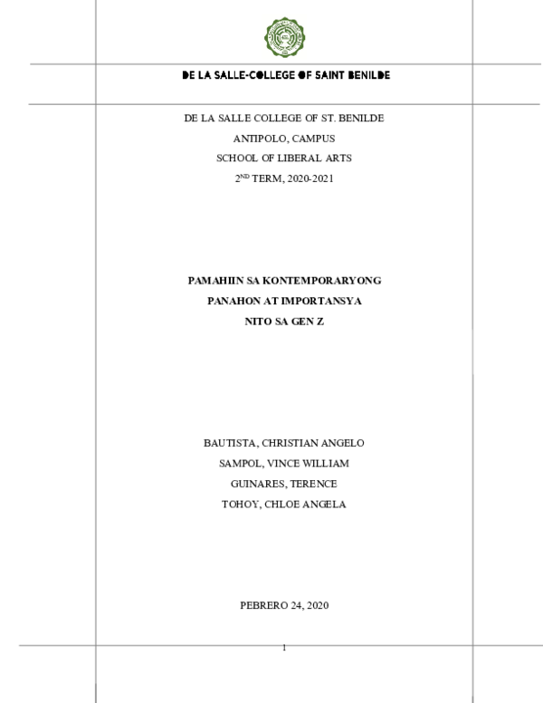 (DOC) Pamahiin sa kontemporaryong panahon at importansya nito sa Gen Z