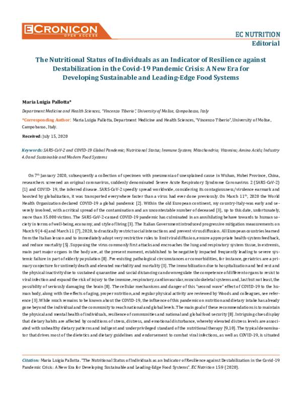 (PDF) EC NUTRITION Editorial The Nutritional Status of Individuals as ...
