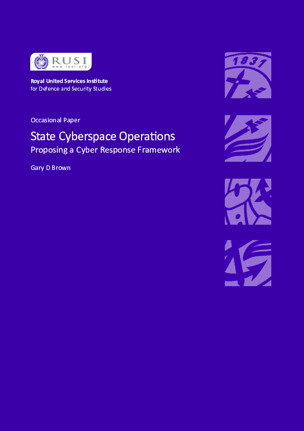 (PDF) State Cyberspace Operations: Proposing a Cyber Response Framework