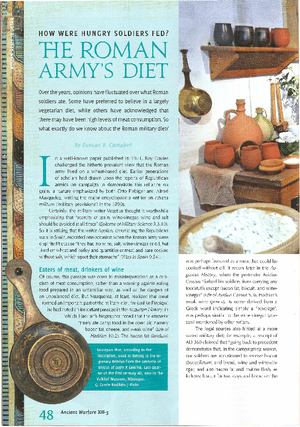 (PDF) The Roman Army in Detail: The Roman army's diet