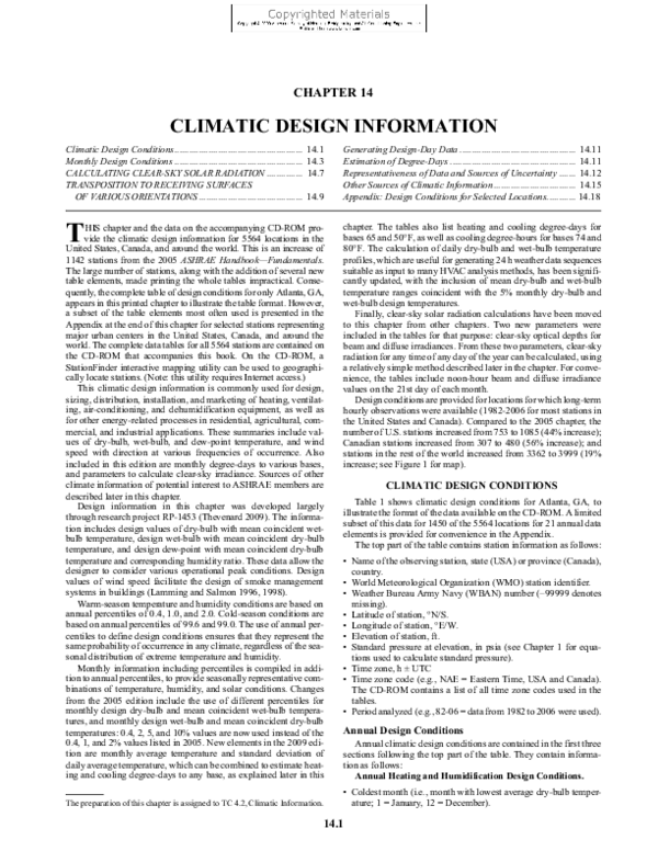(PDF) CLIMATIC DESIGN INFORMATION