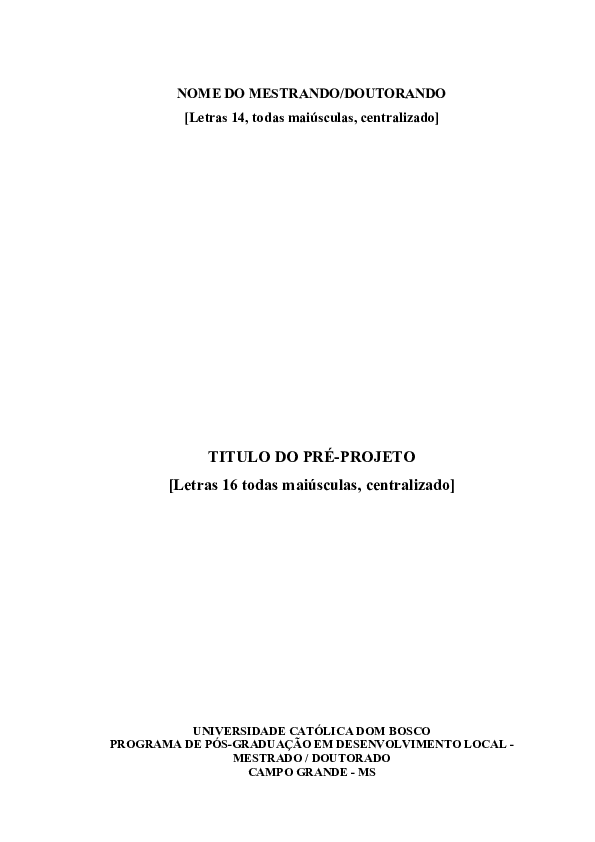 (DOC) Pre projeto