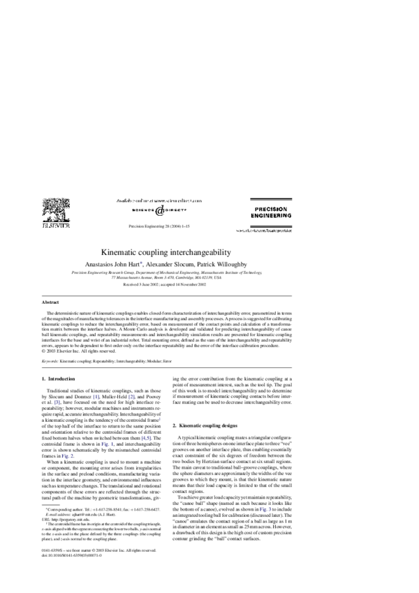 (PDF) Kinematic coupling interchangeability