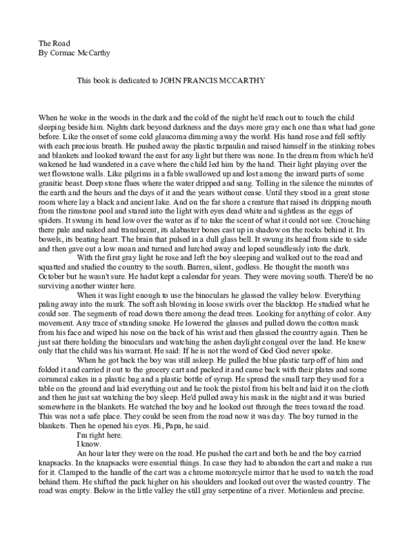 (PDF) The Road-Mccarthy | Tristan Bone - Academia.edu
