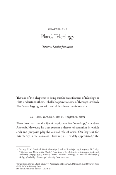 (PDF) Plato´s Teleology