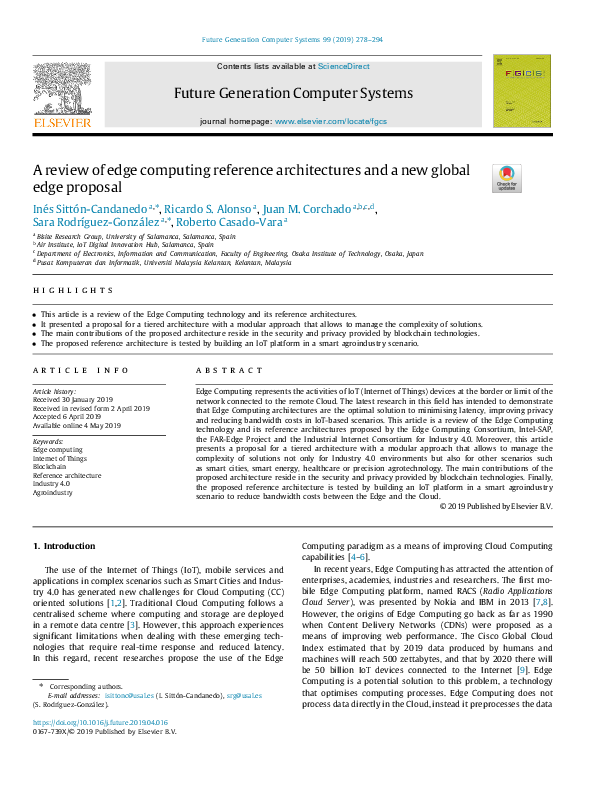 (PDF) A review of edge computing reference architectures and a new ...
