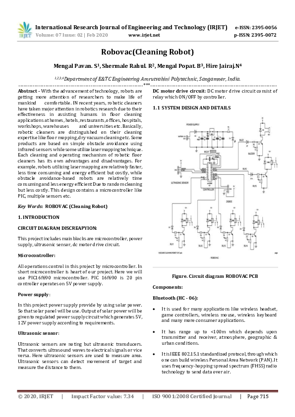 (PDF) IRJET- Robovac(Cleaning Robot