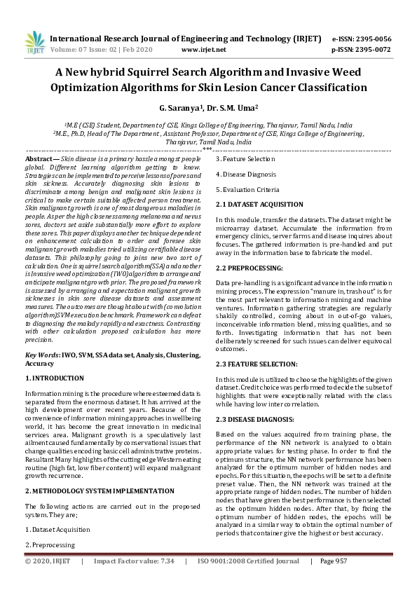 Pdf Irjet A New Hybrid Squirrel Search Algorithm And Invasive Weed Optimization Algorithms