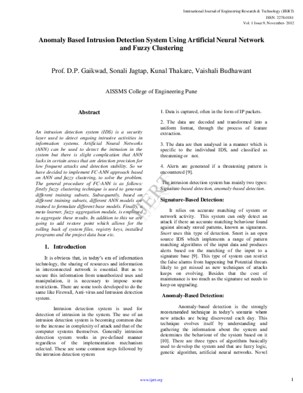 (PDF) FC-ANN for Enhanced Intrusion Detection (PDF) FC-ANN for Enhanced Intrusion Detection
