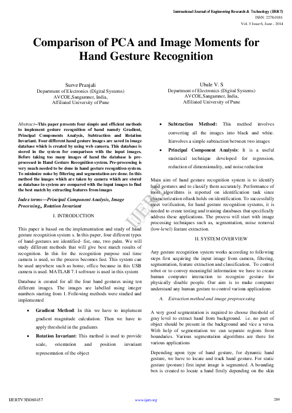 (PDF) IJERT-Comparison of PCA and Image Moments for Hand Gesture Recognition | IJERT Journal ...