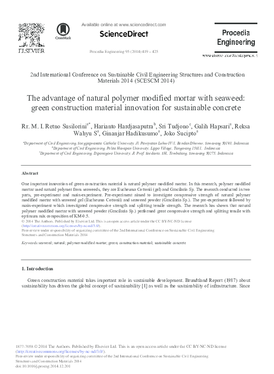 (PDF) ScienceDirect The advantage of natural polymer modified mortar ...