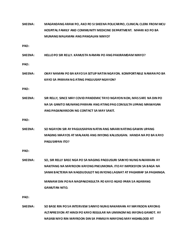 (PDF) COUNSELLING SCRIPT