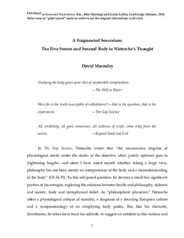 (DOC) A Fragmented Sensorium: The Five Senses and Sensual Body in ...