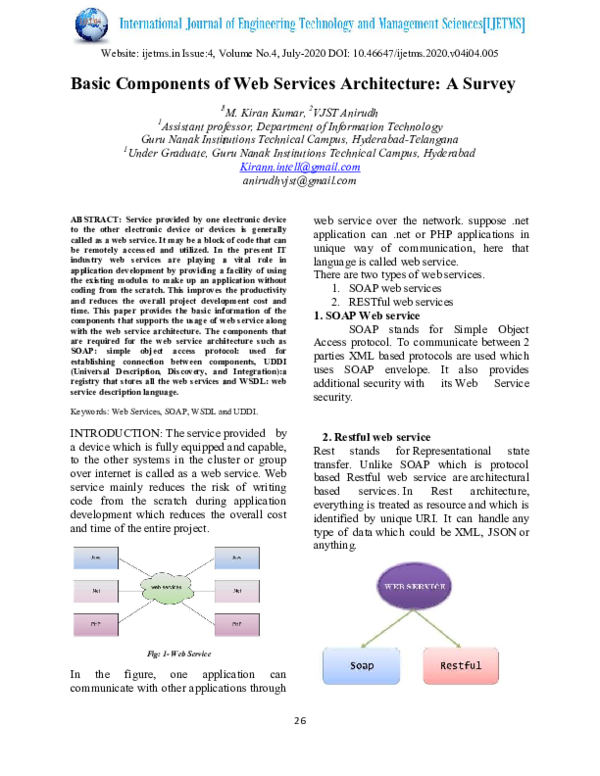 (PDF) Basic Components of Web Service