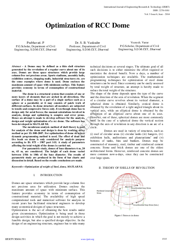 (PDF) RCC Dome Weight Optimization Using MATLAB (PDF) RCC Dome Weight Optimization Using MATLAB