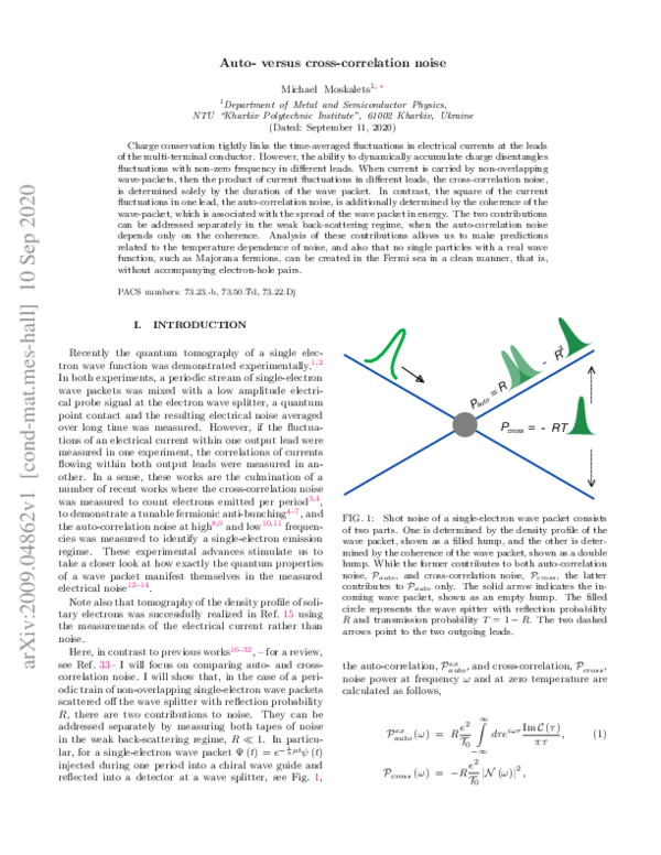 Pdf Auto Versus Cross Correlation Noise