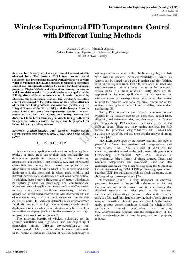 (PDF) IJERT-Wireless Experimental PID Temperature Control with ...