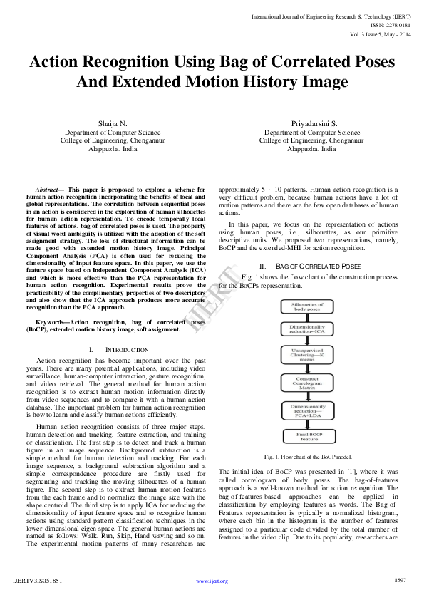 (PDF) IJERT-Action Recognition Using Bag of Correlated Poses And Extended Motion History Image
