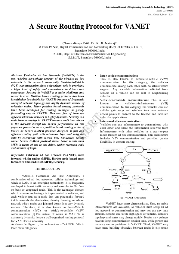 (PDF) IJERT-A Secure Routing Protocol for VANET