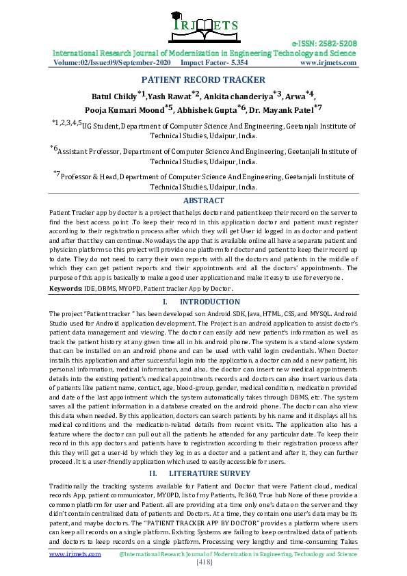 (PDF) PATIENT RECORD TRACKER