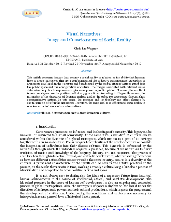 (PDF) Visual Narratives: Image and Consciousness of Social Reality