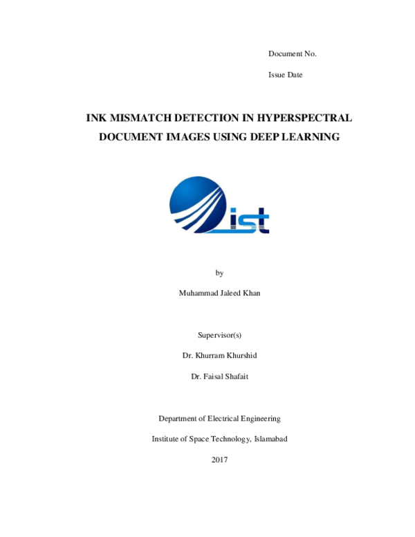 (PDF) Ink Mismatch Detection in Hyperspectral Document Images using Deep Learning