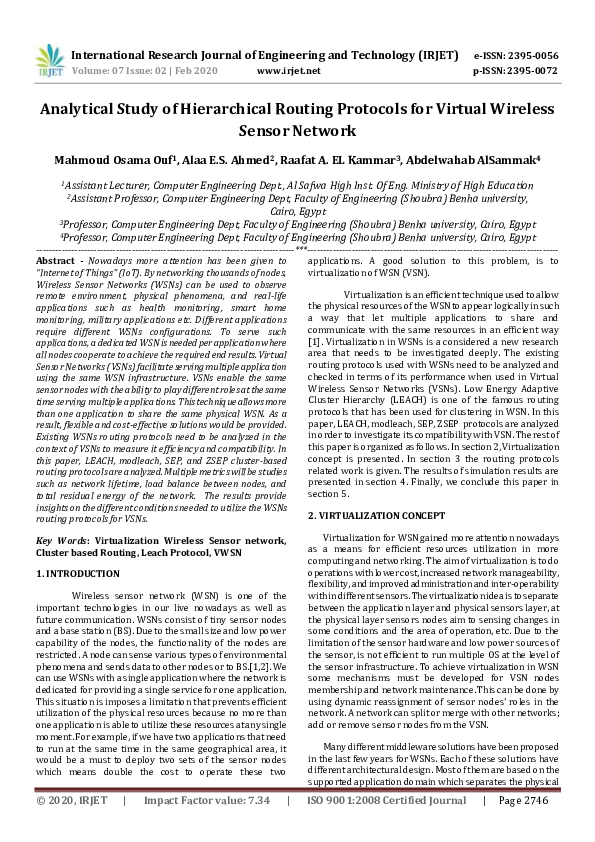 (PDF) IRJET- Analytical Study of Hierarchical Routing Protocols for ... (PDF) IRJET- Analytical Study of Hierarchical Routing Protocols for ...