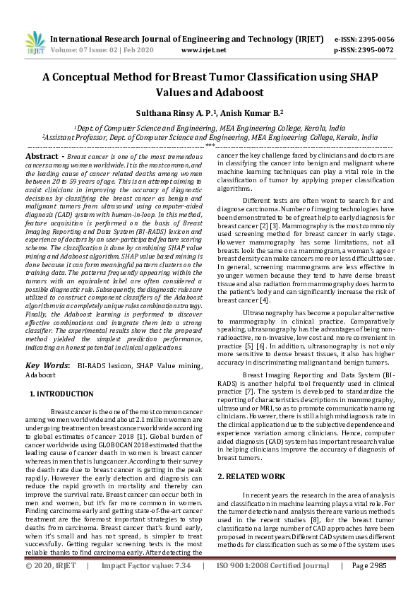 Pdf A Conceptual Method For Breast Tumor Classification Using Shap Values And Adaboost