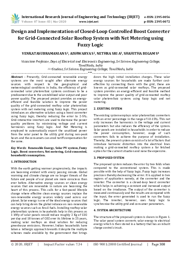 Pdf Irjet Design And Implementation Of Closed Loop Controlled Boost