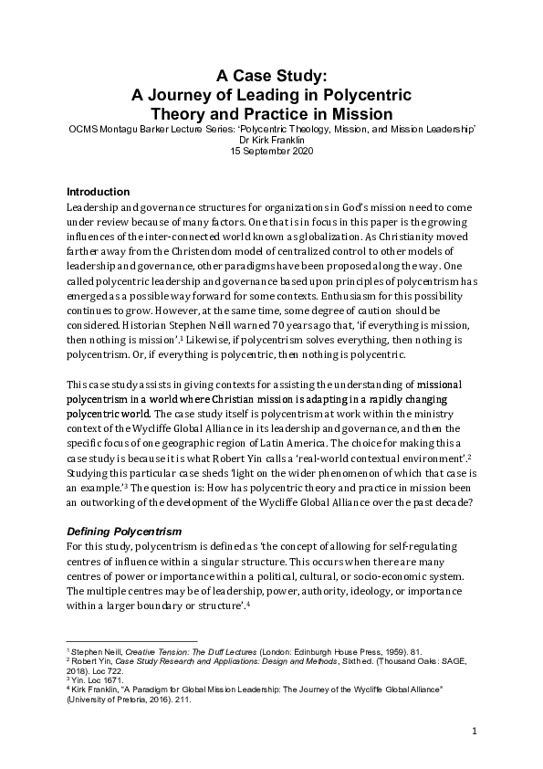 (PDF) A Case Study: A Journey of Leading in Polycentric Theory and ...