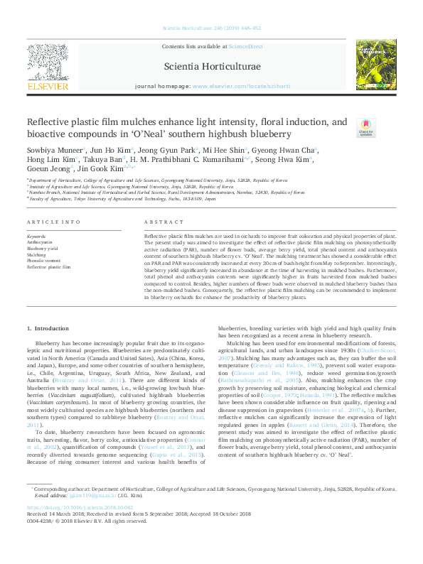(PDF) Reflective plastic film mulches enhance light intensity, floral ...