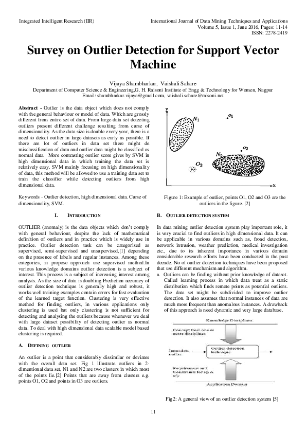 (PDF) Survey on Outlier Detection for Support Vector Machine