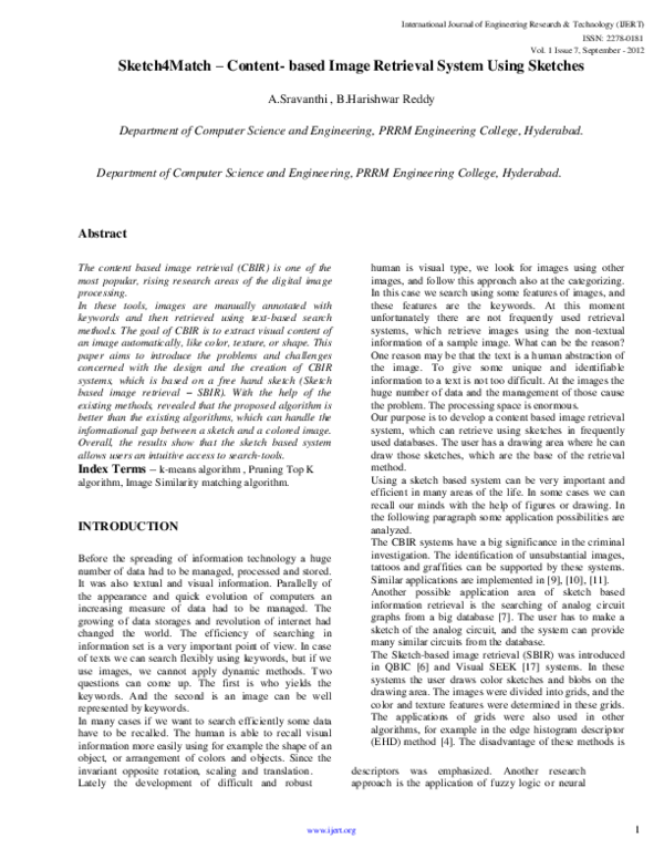 Pdf Ijert Sketch4match Content Based Image Retrieval System Using Sketches