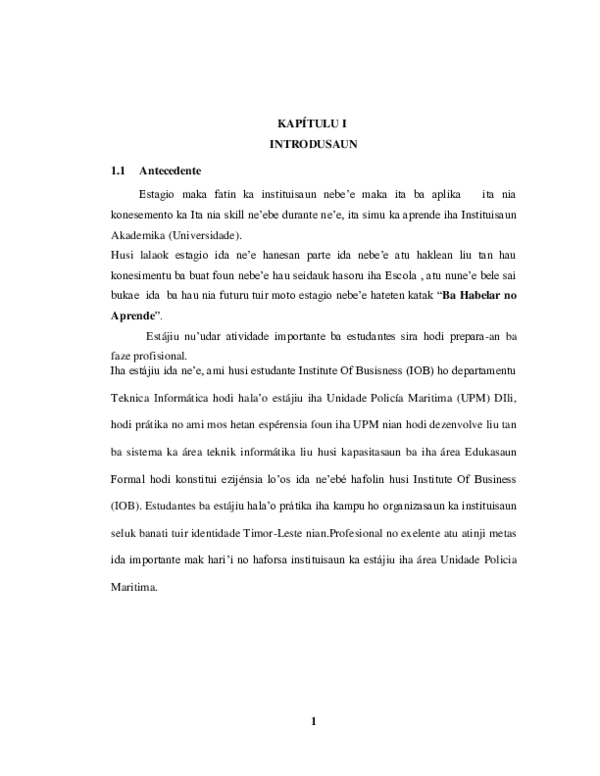 (PDF) KAPÍTULU I INTRODUSAUN 1.1 Antecedente