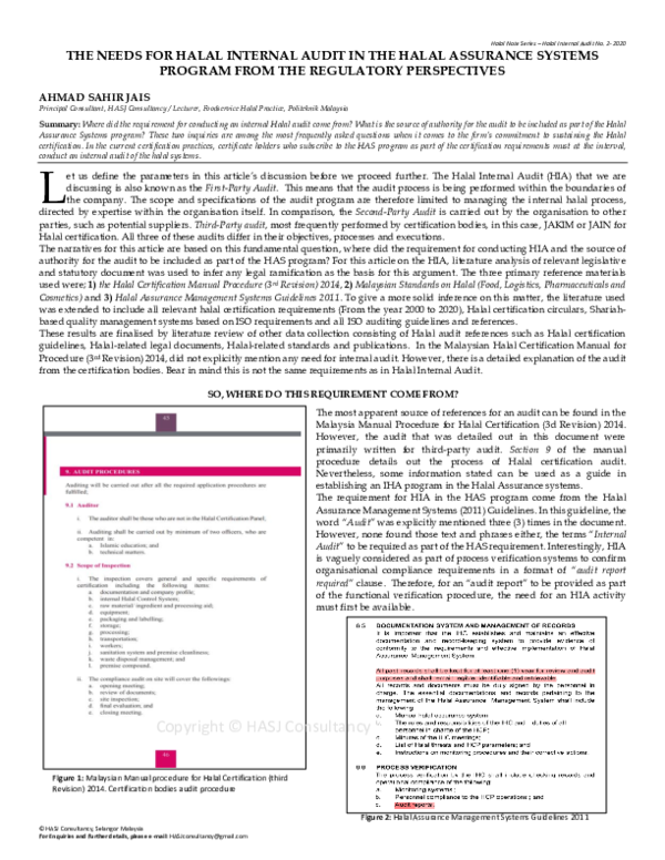 (PDF) THE NEEDS FOR HALAL INTERNAL AUDIT IN THE HALAL ASSURANCE SYSTEMS ...