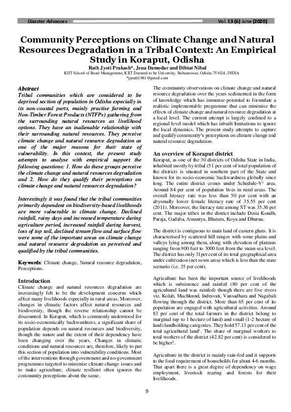 (PDF) Community Perceptions on Climate Change and Natural Resources ...