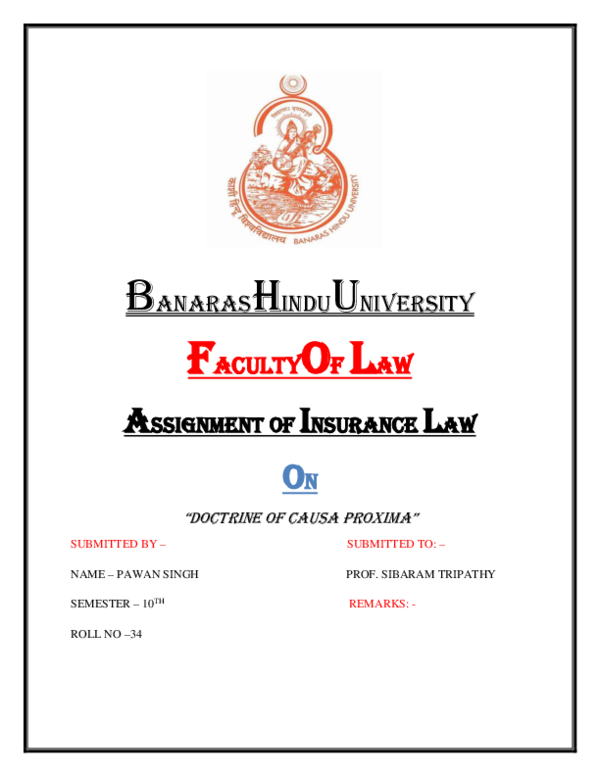 (PDF) Doctrine of Causa Proxima