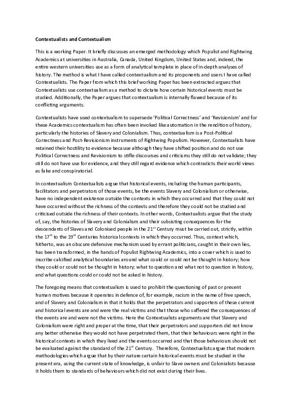 (DOC) Contextualists and Contextualism | John Igbino - Academia.edu