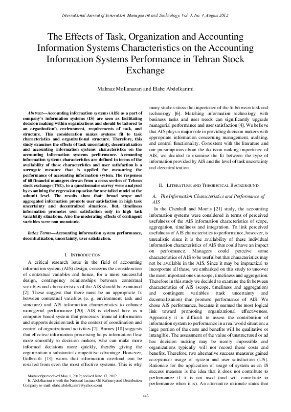 (PDF) The Effects of Task, Organization and Accounting Information ...