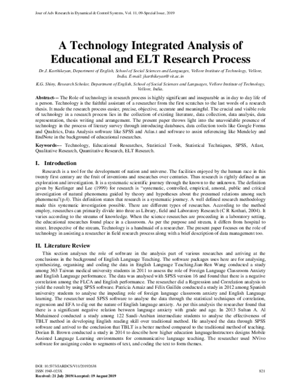(PDF) A Technology Integrated Analysis of Educational and ELT Research ...