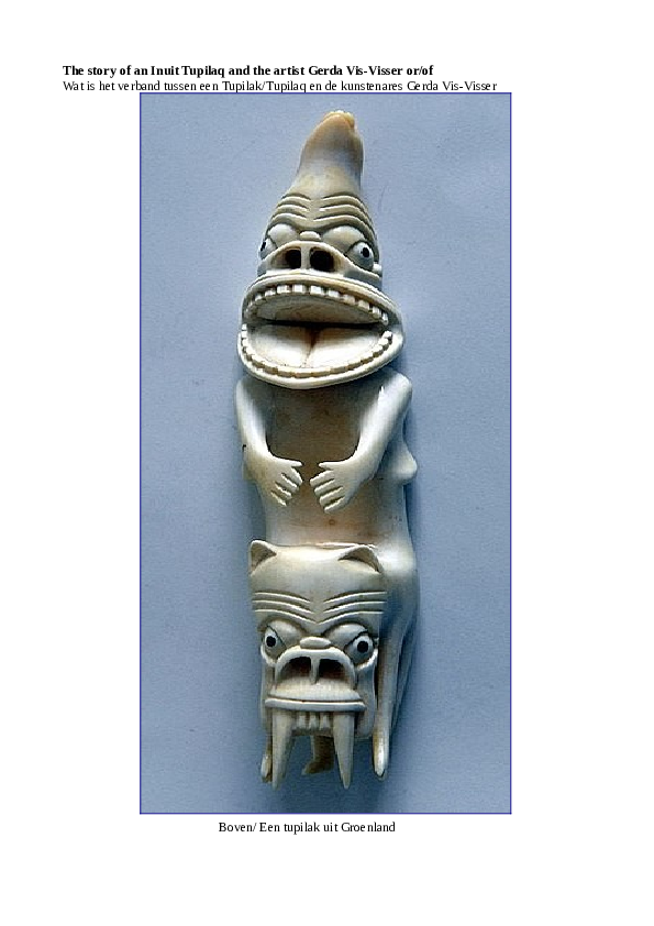 (PDF) The story of an Inuit Tupilaq and the artist Gerda Vis-Visser