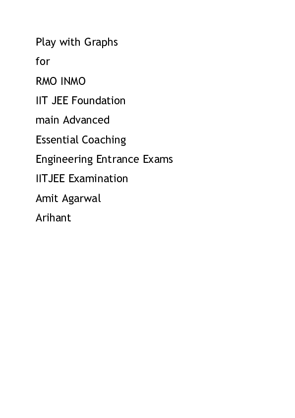(PDF) Play with Graphs for IITJEE Examination Amit Agarwal Arihant (PDF) Play with Graphs for IITJEE Examination Amit Agarwal Arihant