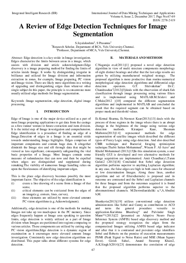 Pdf A Review Of Edge Detection Techniques For Image Segmentation 7895