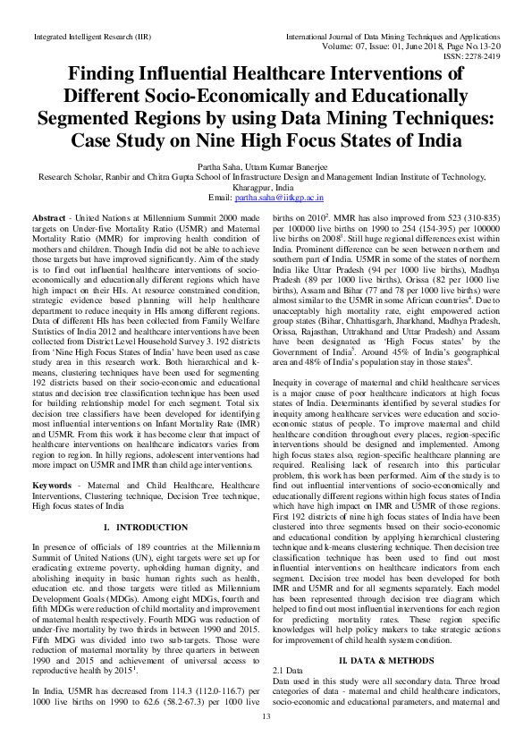 (PDF) Finding Influential Healthcare Interventions of Different Socio-Economically and ...