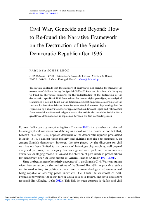 (PDF) Civil War, Genocide and Beyond: How to Re-found the Narrative ...