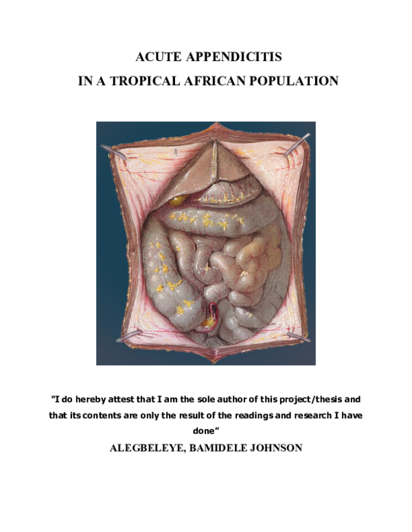 (DOC) ACUTE APPENDICITIS IN A TROPICAL AFRICAN POPULATION