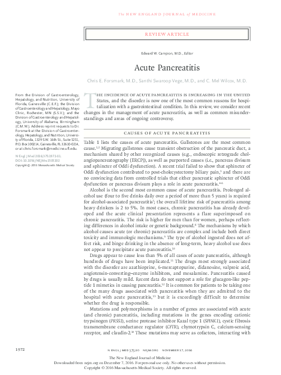 (PDF) Acute Pancreatitis