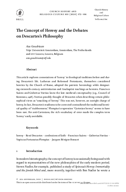 (PDF) The Concept of Heresy and the Debates on Descartes's Philosophy ...
