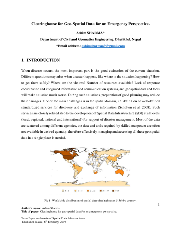 (PDF) Clearinghouse for Geo-Spatial Data for an Emergency Perspective